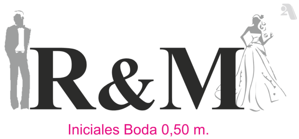 INICIALES BODA 50 CM - 2A PROMOCIONES PUBLICITARIAS